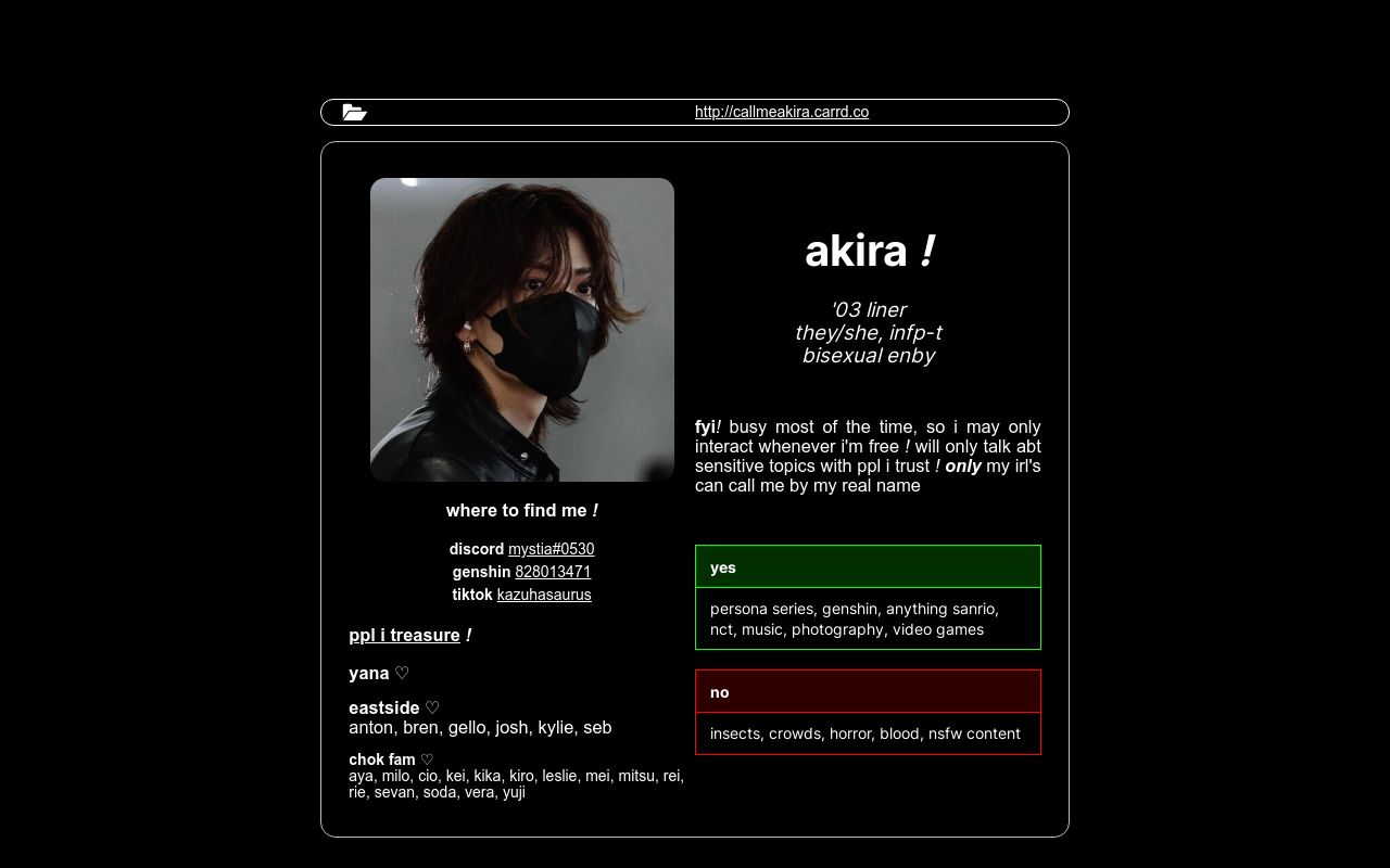 akira's namecard